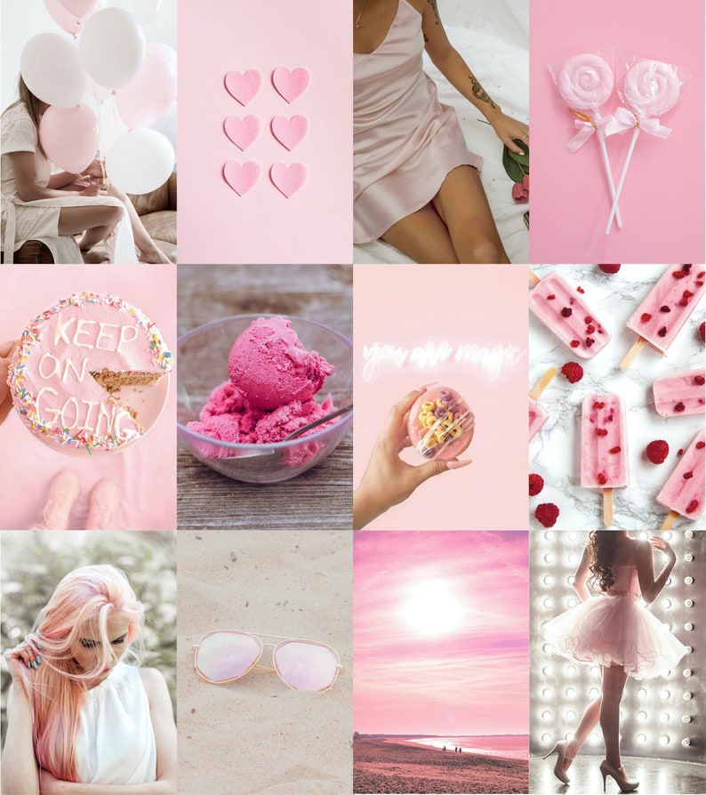 Wall Collage Kit Pink Collage Kit Soft Pink Light Pink - Etsy Canada
