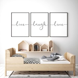 3 Piece Wall Art, Live Laugh Love, Aesthetic Wall Art, Live Laugh Love ...