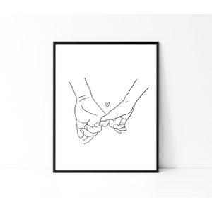 Pinky Promise Print Pinky Swear Art Hands Line Drawing Line - Etsy