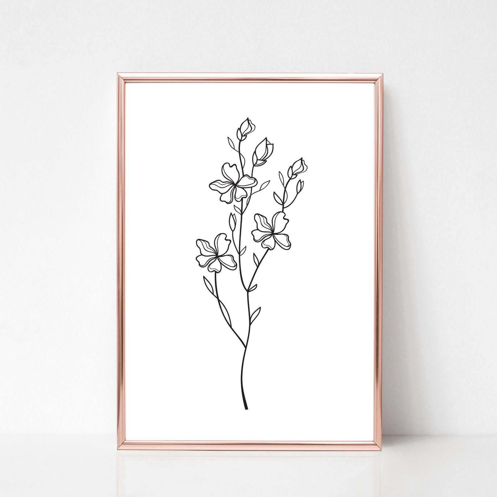 Flower Line Art Line Art Printable Floral Line Art | Etsy