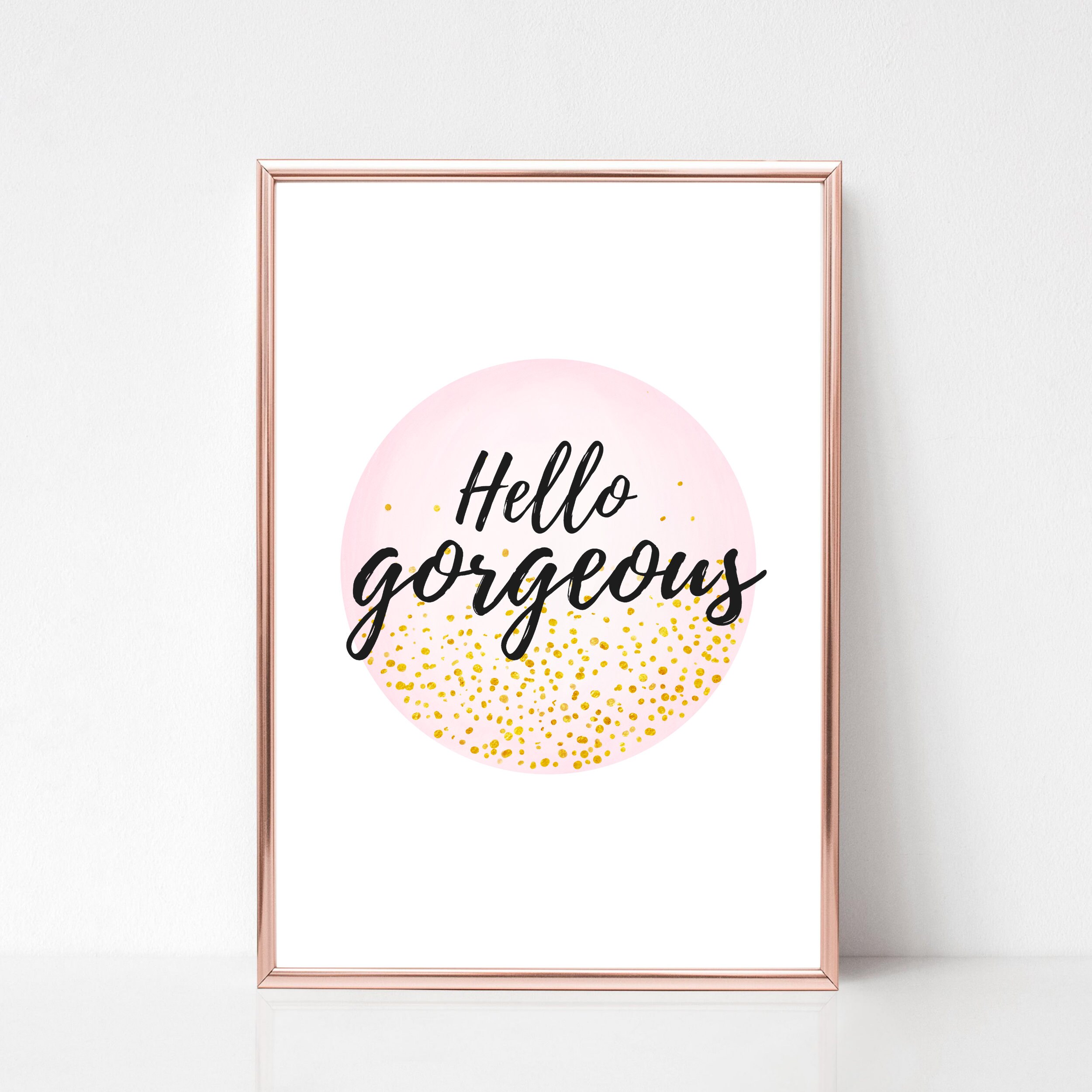 Hello Gorgeous Sign Blush Pink Wall Art Teen Girl Room - Etsy