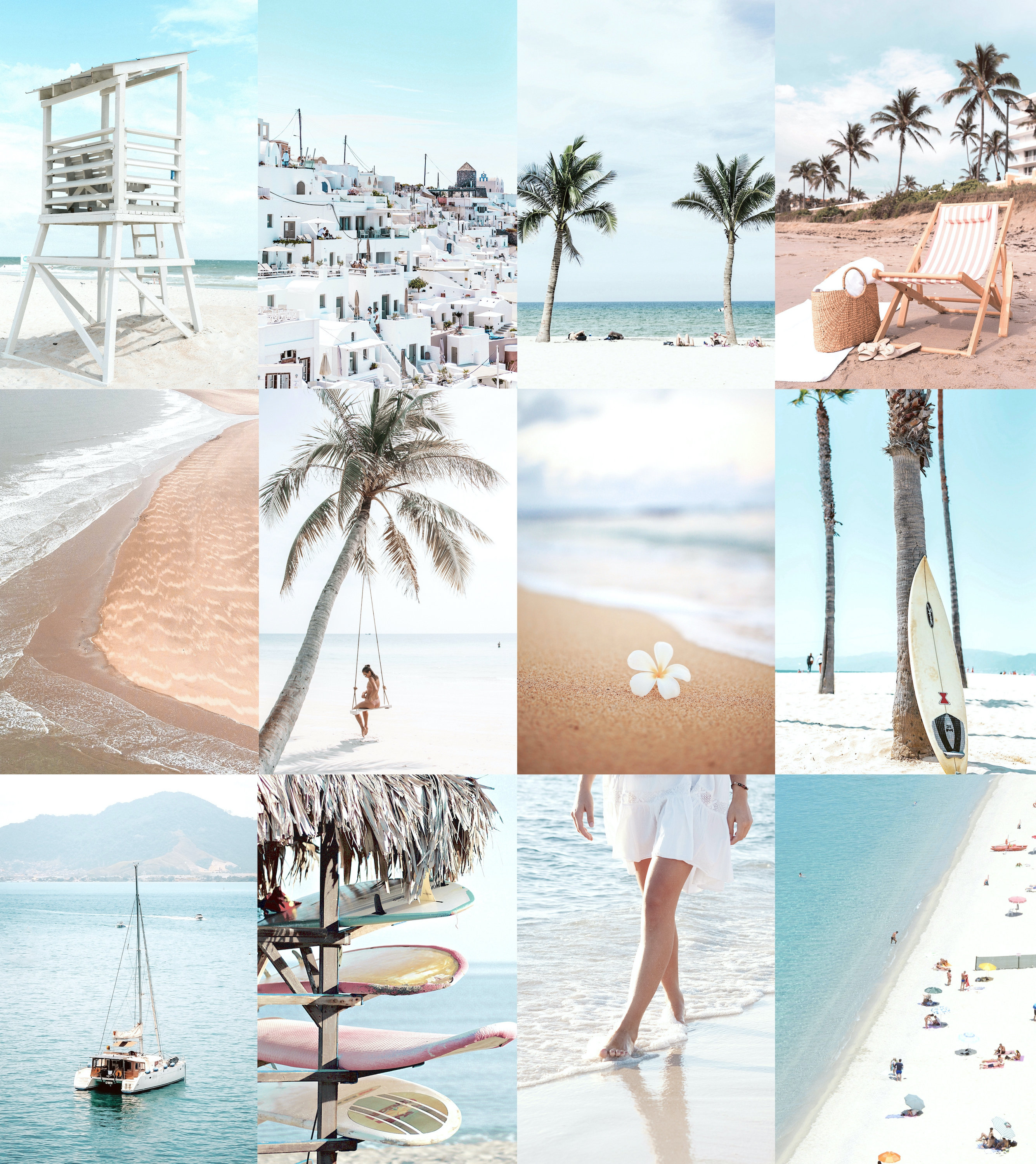 Wall Collage Kit Beach Blue Aesthetic DIGITAL DOWNLOAD 50 | Etsy
