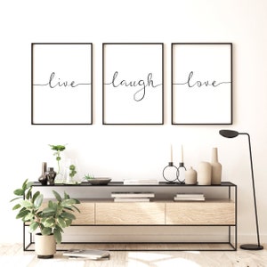 3 Piece Wall Art, Live Laugh Love, Aesthetic Wall Art, Live Laugh Love ...