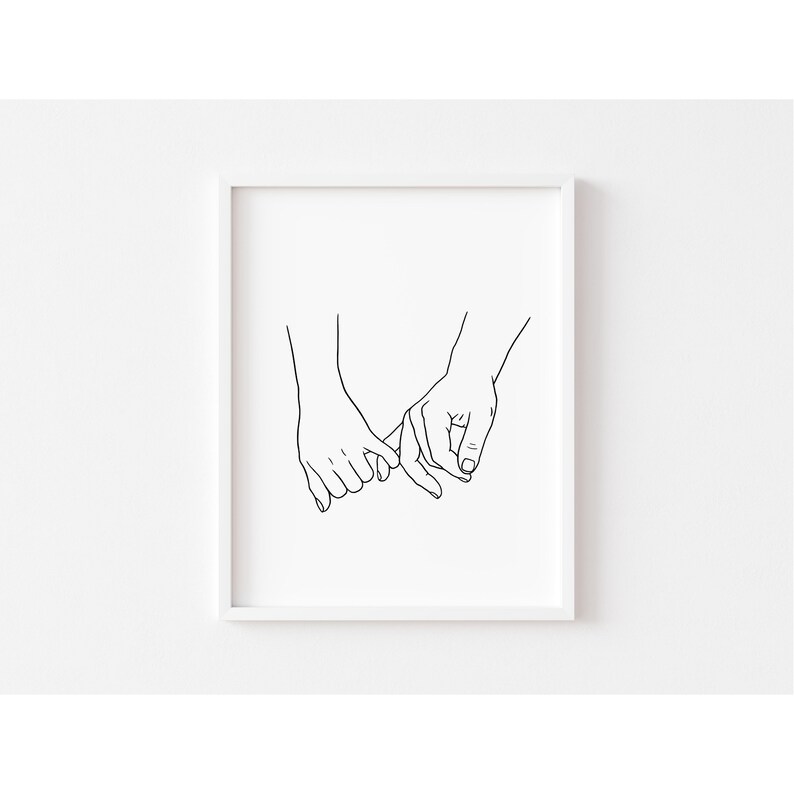 Pinky Promise Art Above Bed Decor Pinky Swear Print Couple | Etsy