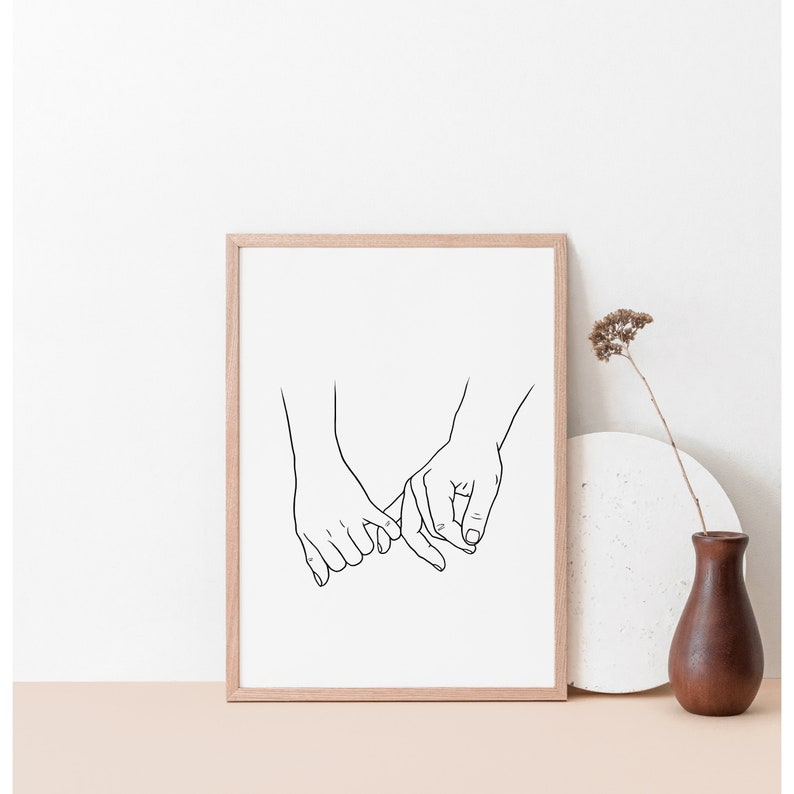 Pinky Promise Print Pinky Swear Art Hands Line Drawing Line - Etsy