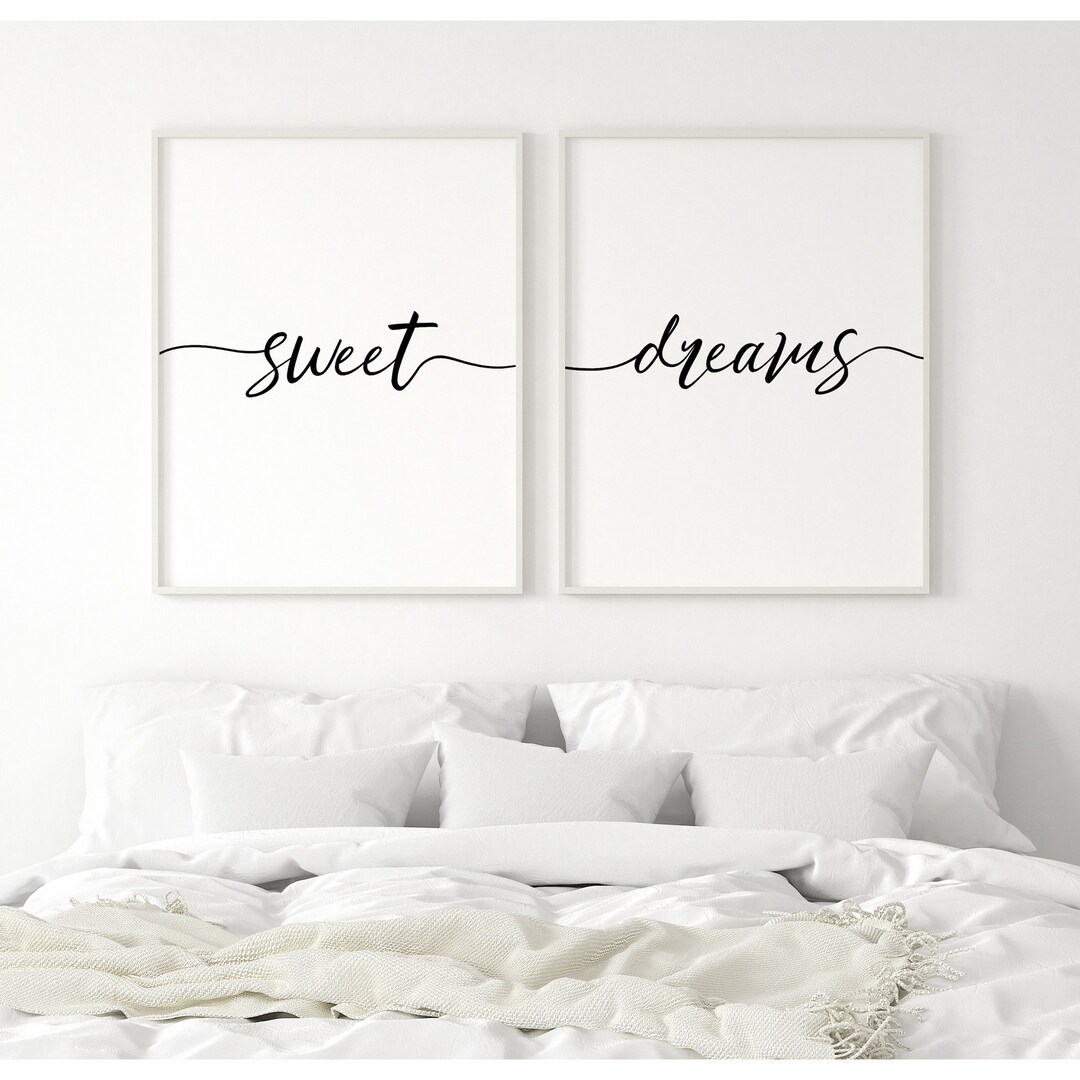 Sweet Dreams Sign, Above Bed Decor, Printable Wall Art, Above Bed Art ...