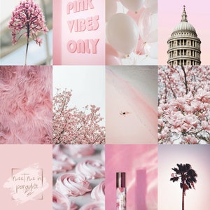 Wall Collage Kit, Pink Collage Kit, Soft Pink Light Pink Aesthetic ...