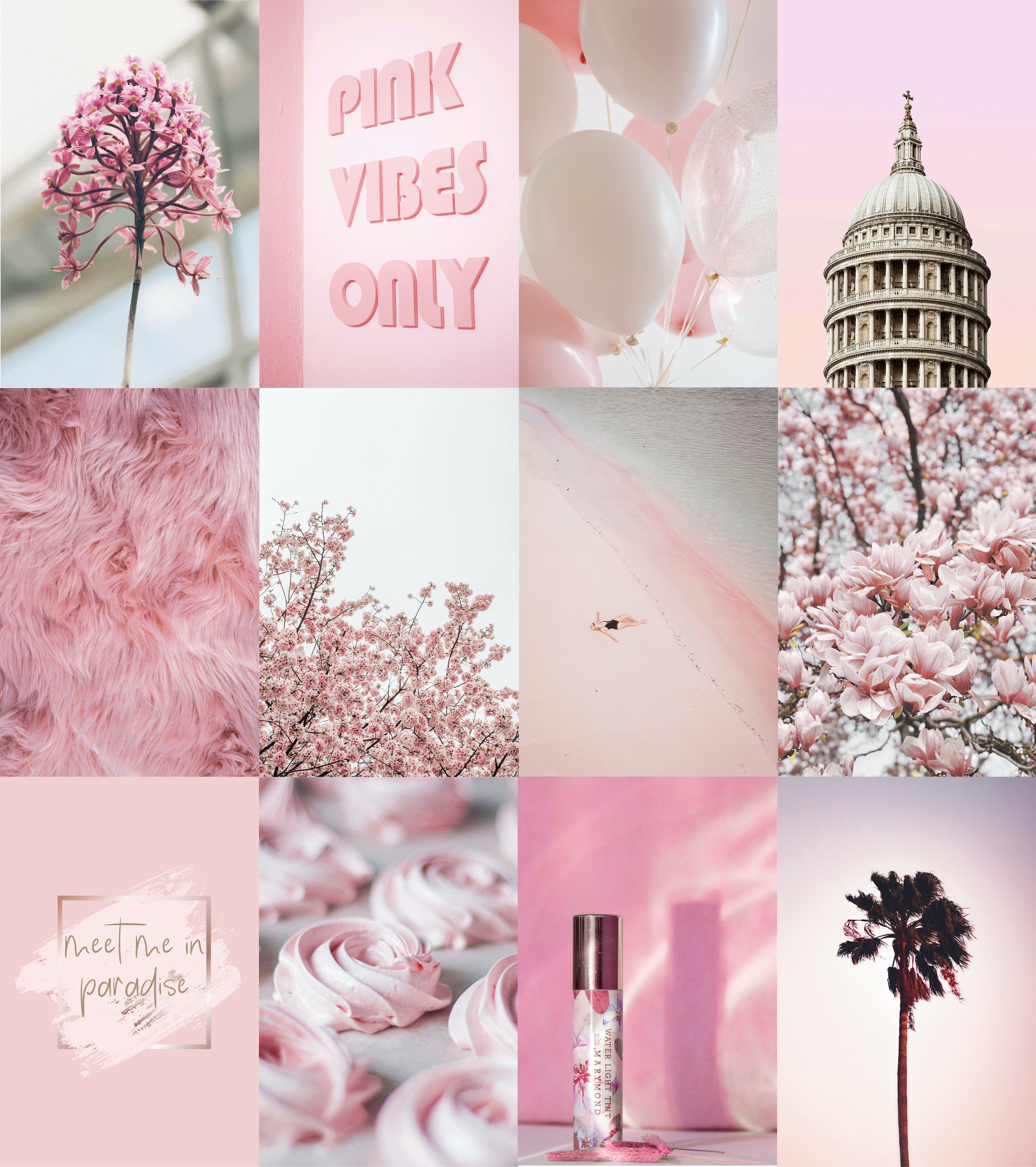 Wall Collage Kit Pink Collage Kit Soft Pink Light Pink - Etsy