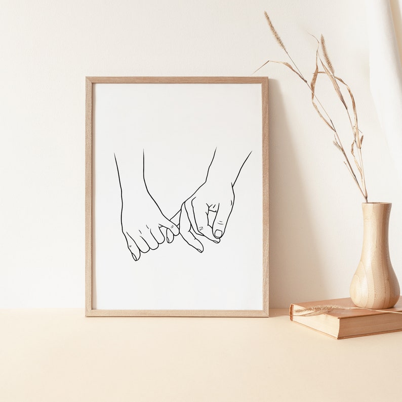 Pinky Promise Print Pinky Swear Art Hands Line Drawing Line - Etsy