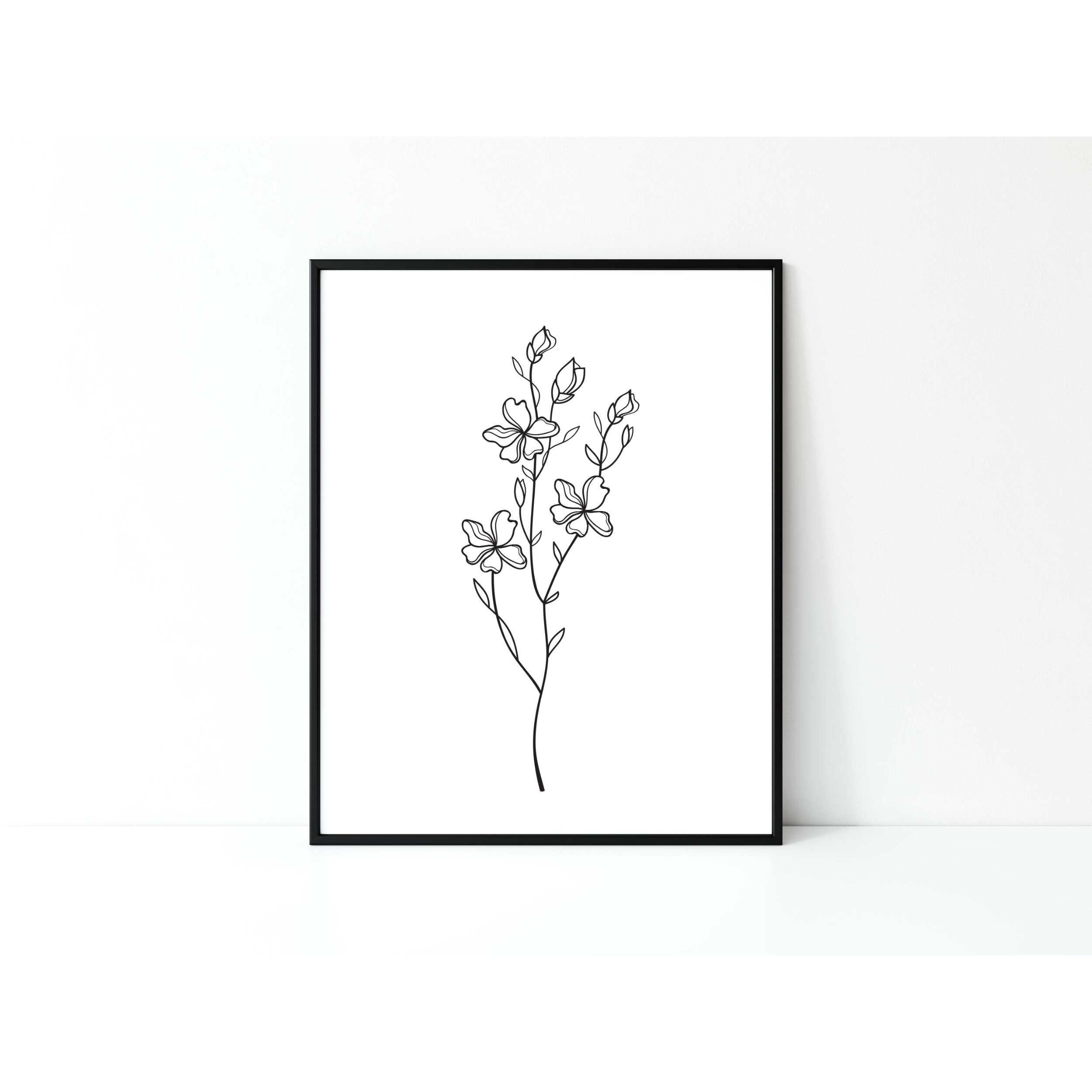 Flower Line Art Line Art Printable Floral Line Art | Etsy