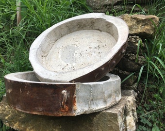 Large Concrete Rustic Plant Pot Saucer/ Cement Planter Tray/ Cement ...