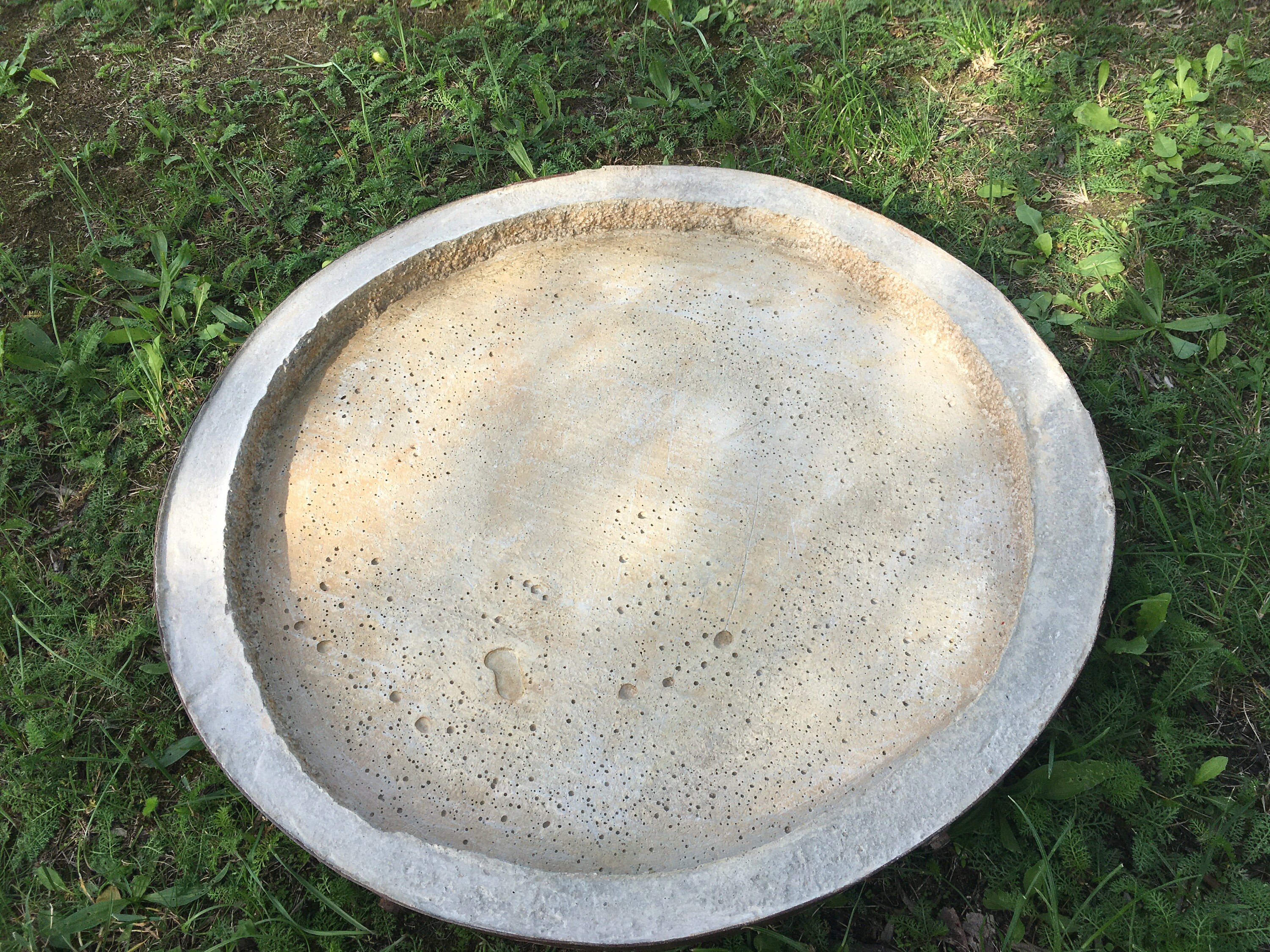 Large Concrete Rustic Plant Pot Saucer/ Cement Planter Tray/ Cement ...