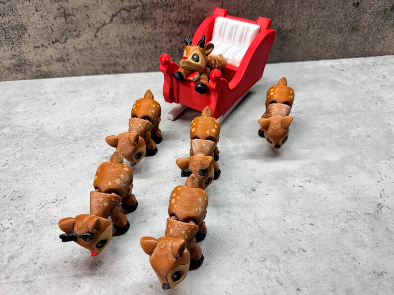 Articulated Reindeer With Sled / Fidget Toy - Etsy