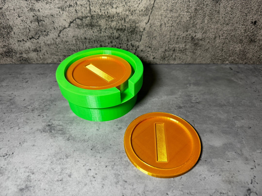 Mario Bros Coin Coasters | Game Room Coasters | Video Game Coasters - Etsy