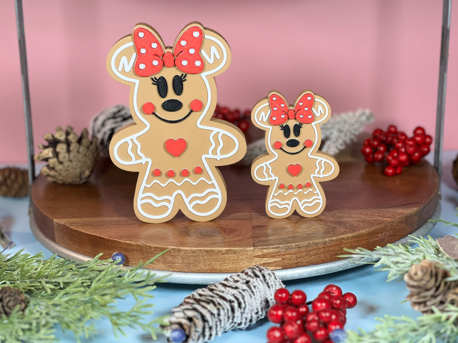 Gingerbread Mickey and Minnie Tier Tray Christmas Decorations - Etsy