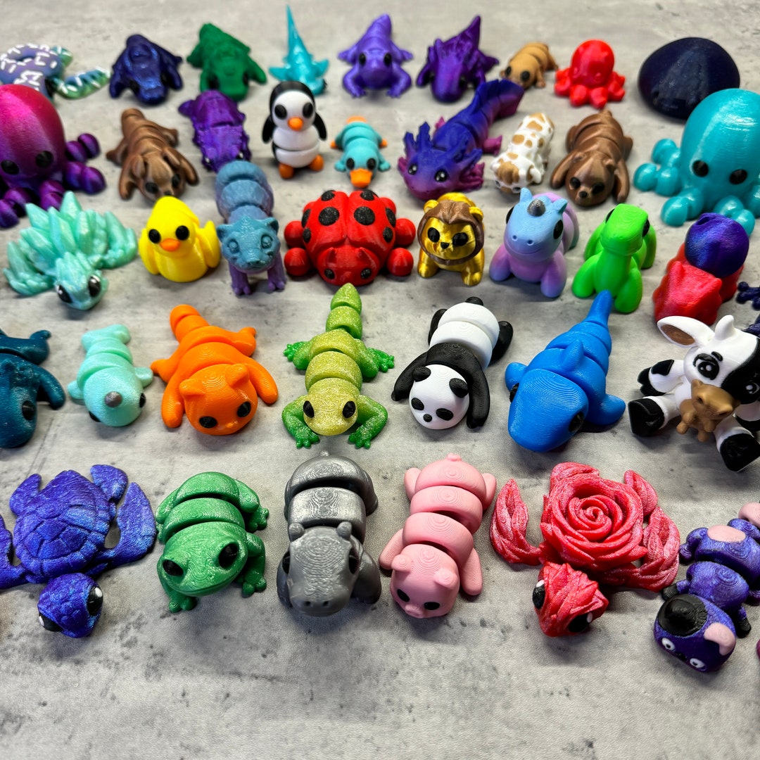 3D Printed Articulated Mini Figures / 5 Pack / Fidget Toy - Etsy
