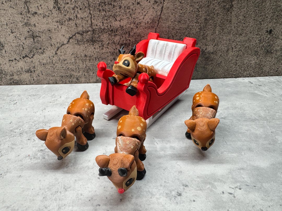 Articulated Reindeer With Sled / Fidget Toy - Etsy