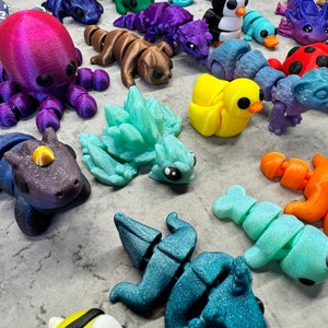 3D Printed Articulated Mini Figures / 5 Pack / Fidget Toy - Etsy