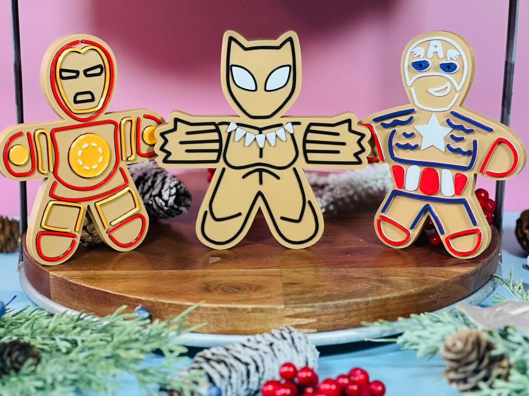 Gingerbread Heroes Tier Tray Decorations - Etsy