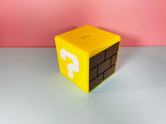 Mario Coin Bank / Question Mark Block Piggy Bank / Game Room - Etsy ...