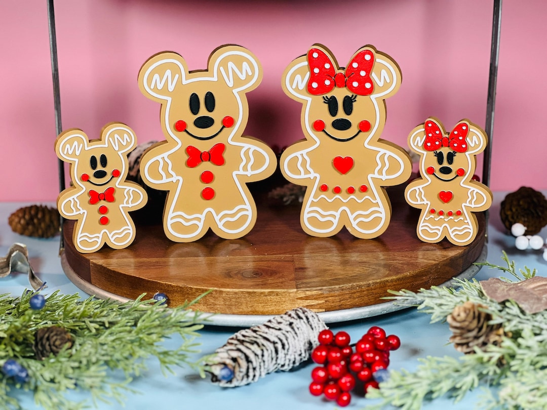 Gingerbread Mickey and Minnie Tier Tray Christmas Decorations - Etsy