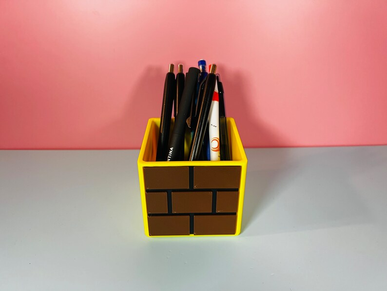 Mario Block Pen Holder / Gamer Makeup Brush Holder - Etsy