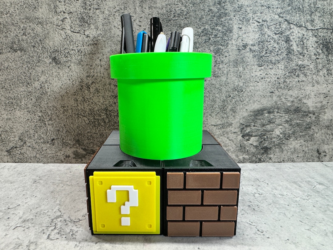 Mario Block Pipe Pen Holder / Desk Organizer - Etsy