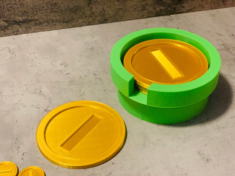 Mario Bros Coin Coasters Game Room Coasters Video Game - Etsy