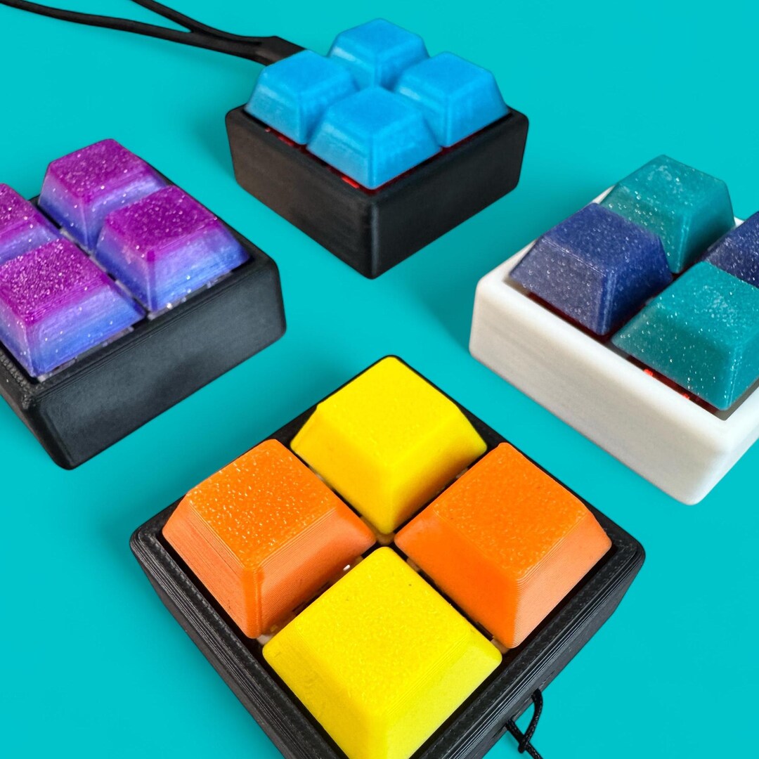 Square Shape 4 Key Mechanical Keyboard Clicker Keychain – Choose Keycap ...