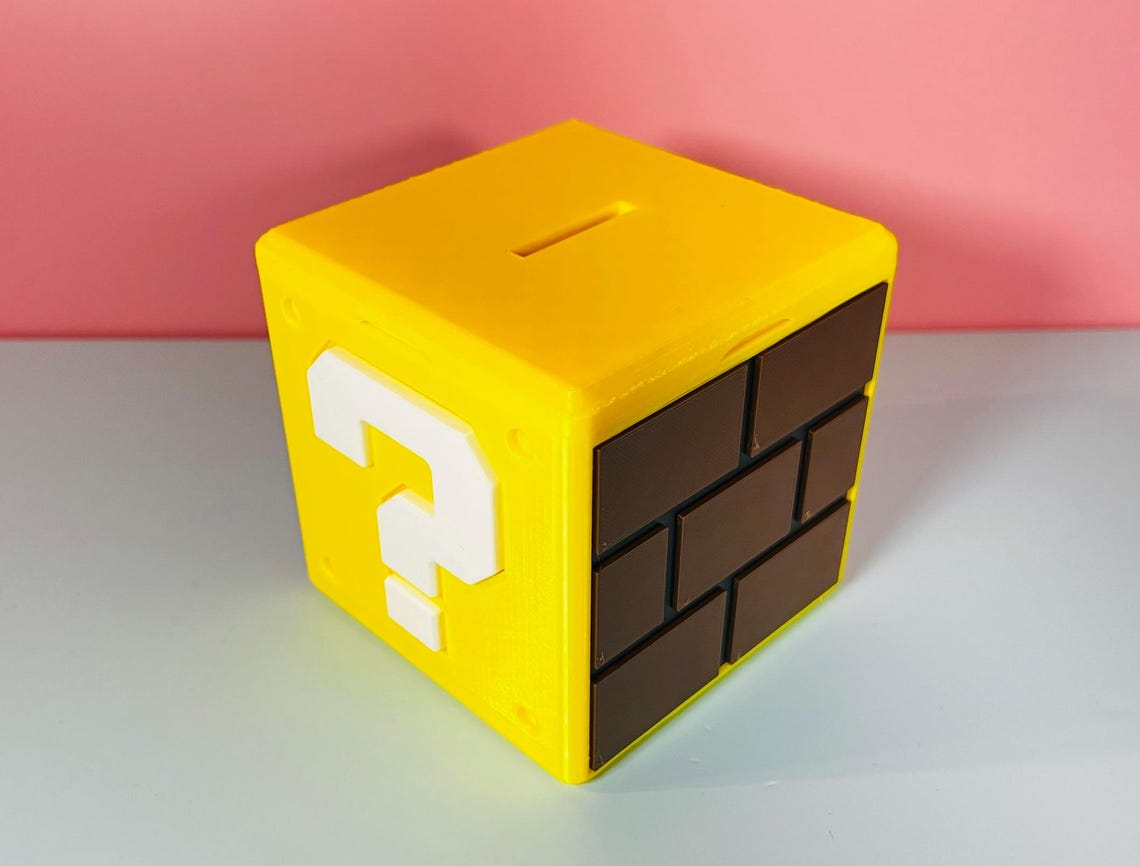 Mario Coin Bank / Question Mark Block Piggy Bank / Game Room ...