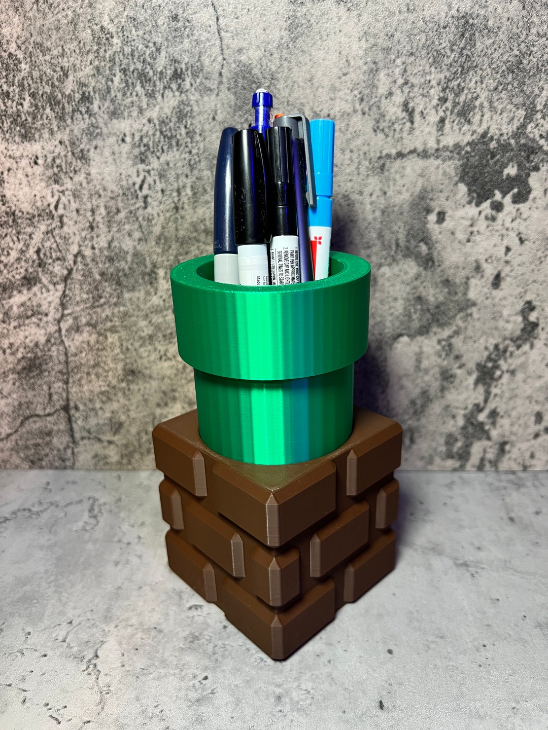 Mario Block Pipe Pen Holder / Gamer Makeup Brush Holder - Etsy