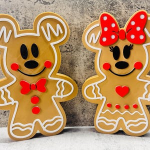 Gingerbread Mickey and Minnie Tier Tray Christmas Decorations - Etsy