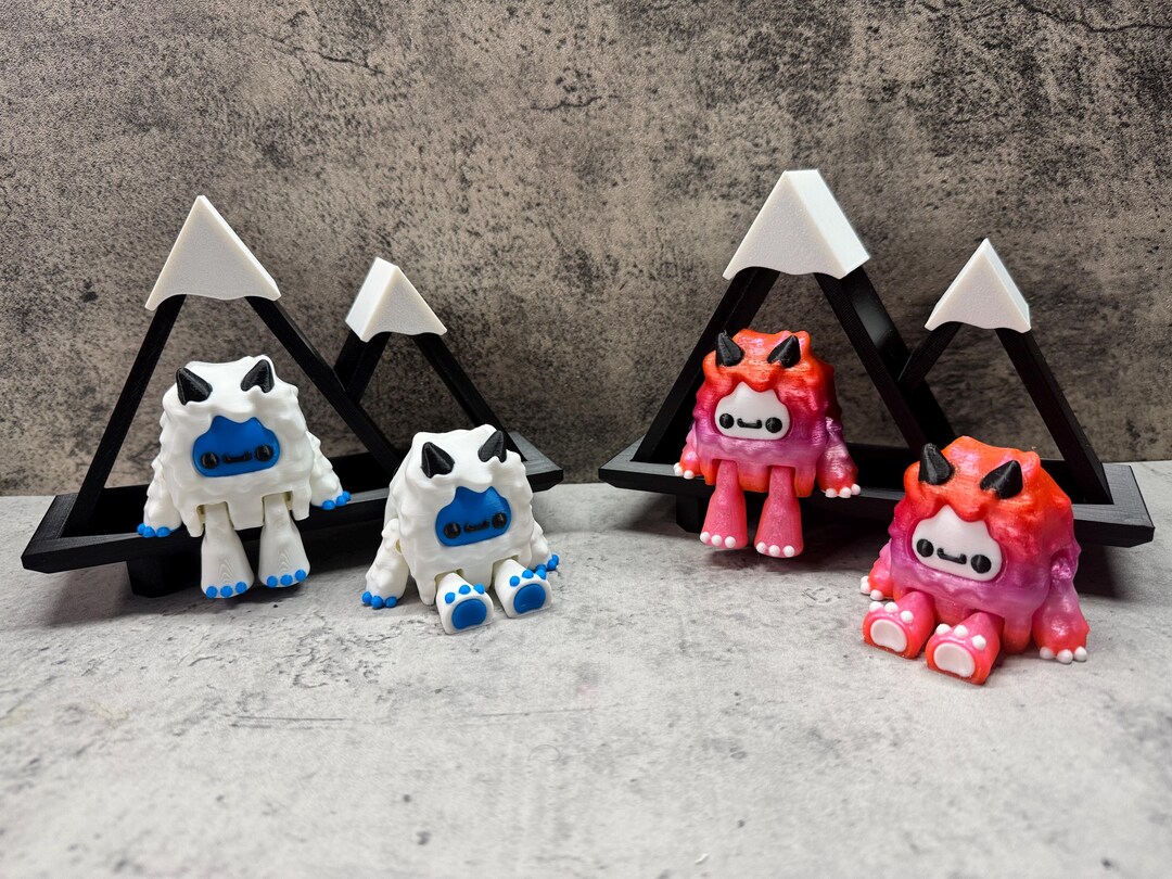 Articulated Yeti With Snow Mountain / Fidget Toy - Etsy