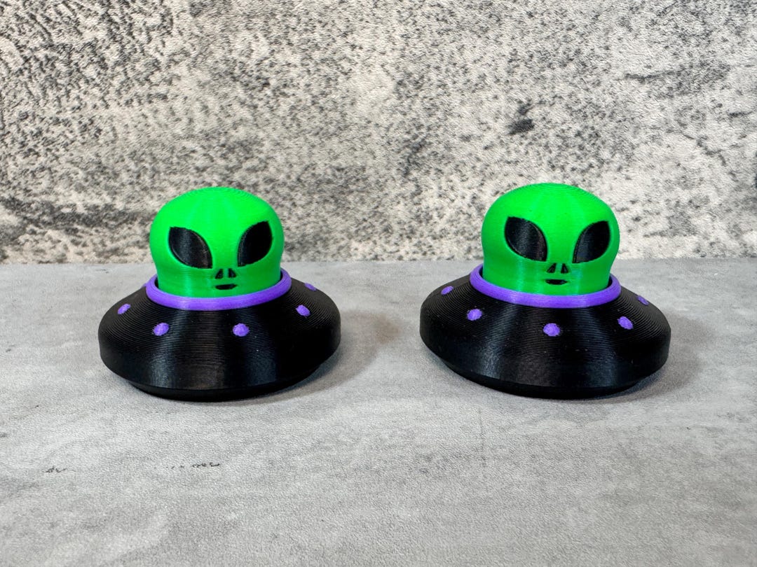 UFO Alien Fidget Clicker and Spinner | 3D Printed Stress Relief Clicker ...