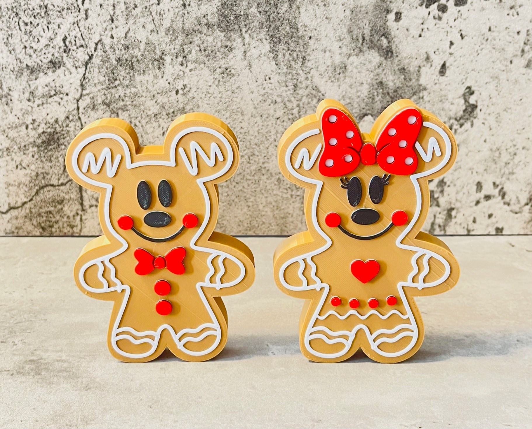 Gingerbread Mickey and Minnie Tier Tray Christmas Decorations - Etsy