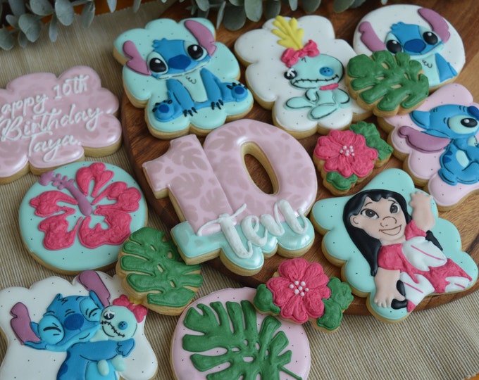 Stitch Cookies-stitch-birthday Cookies-birthday Gift-birthday Present ...