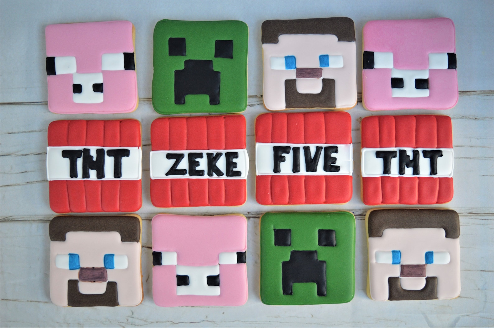 Minecraft Biscuits minecraft Party Birthday Gift Personalized Biscuits ...