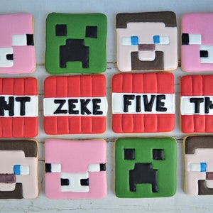 Minecraft Biscuits -minecraft Party - Birthday Gift - Personalized ...