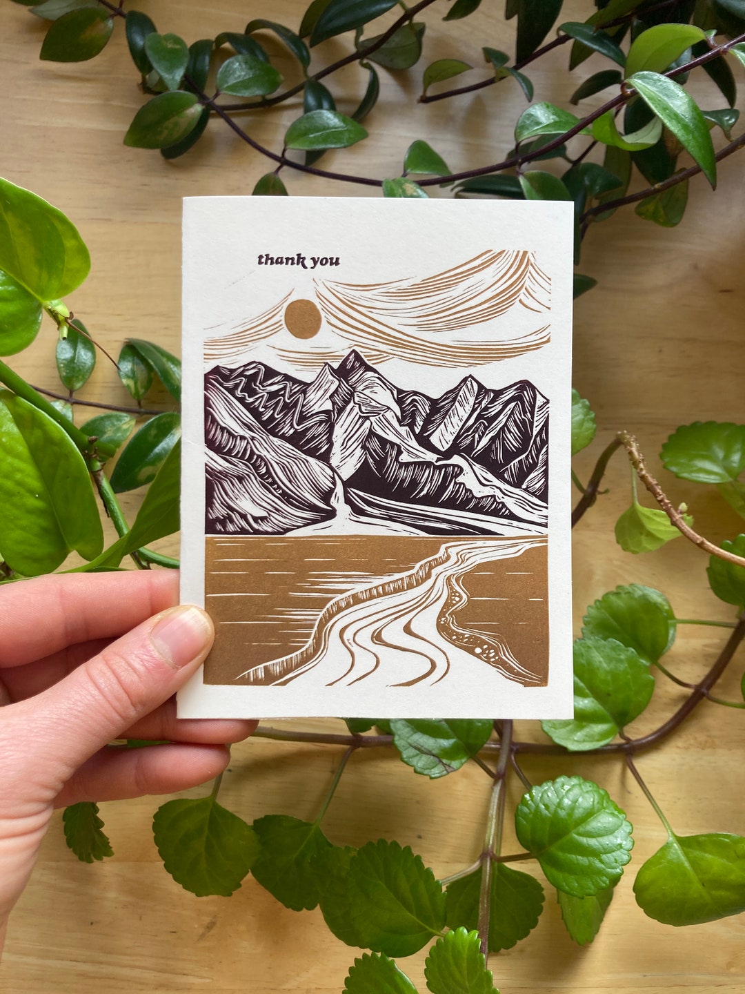 Thank You Card Pack | 6 Card Set | Block Printed Greeting Cards | A2 ...