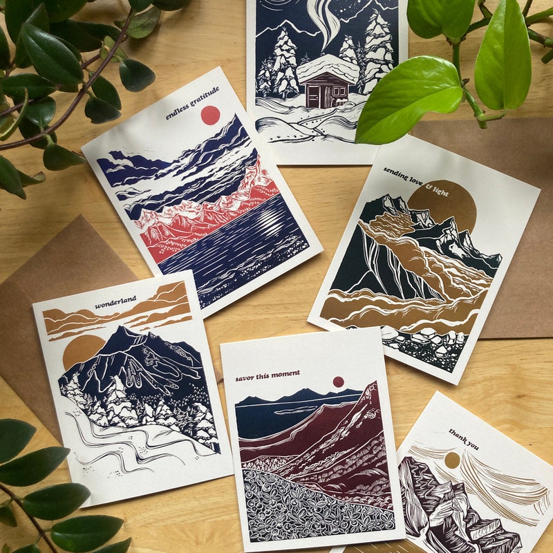 Block Print Cards - Etsy