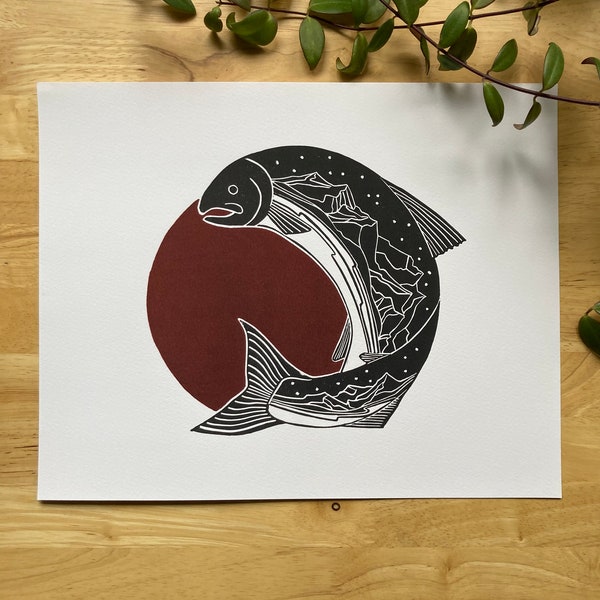 Salmon Print - Etsy