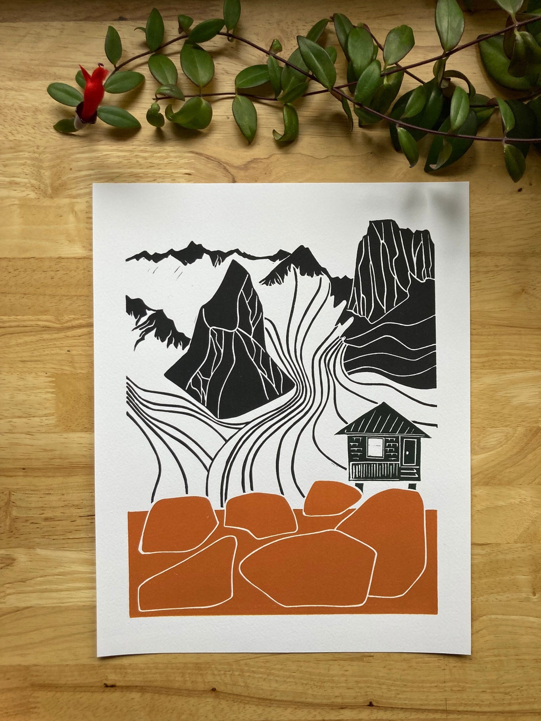 Snowbird Hut ARCHIVAL REPRODUCTION Print Mountain Hut Print Alaskan Hut ...