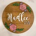 Pretty Roses Name Plate Wooden Circle Sign - Etsy