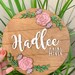 Pretty Roses Name Plate Wooden Circle Sign - Etsy