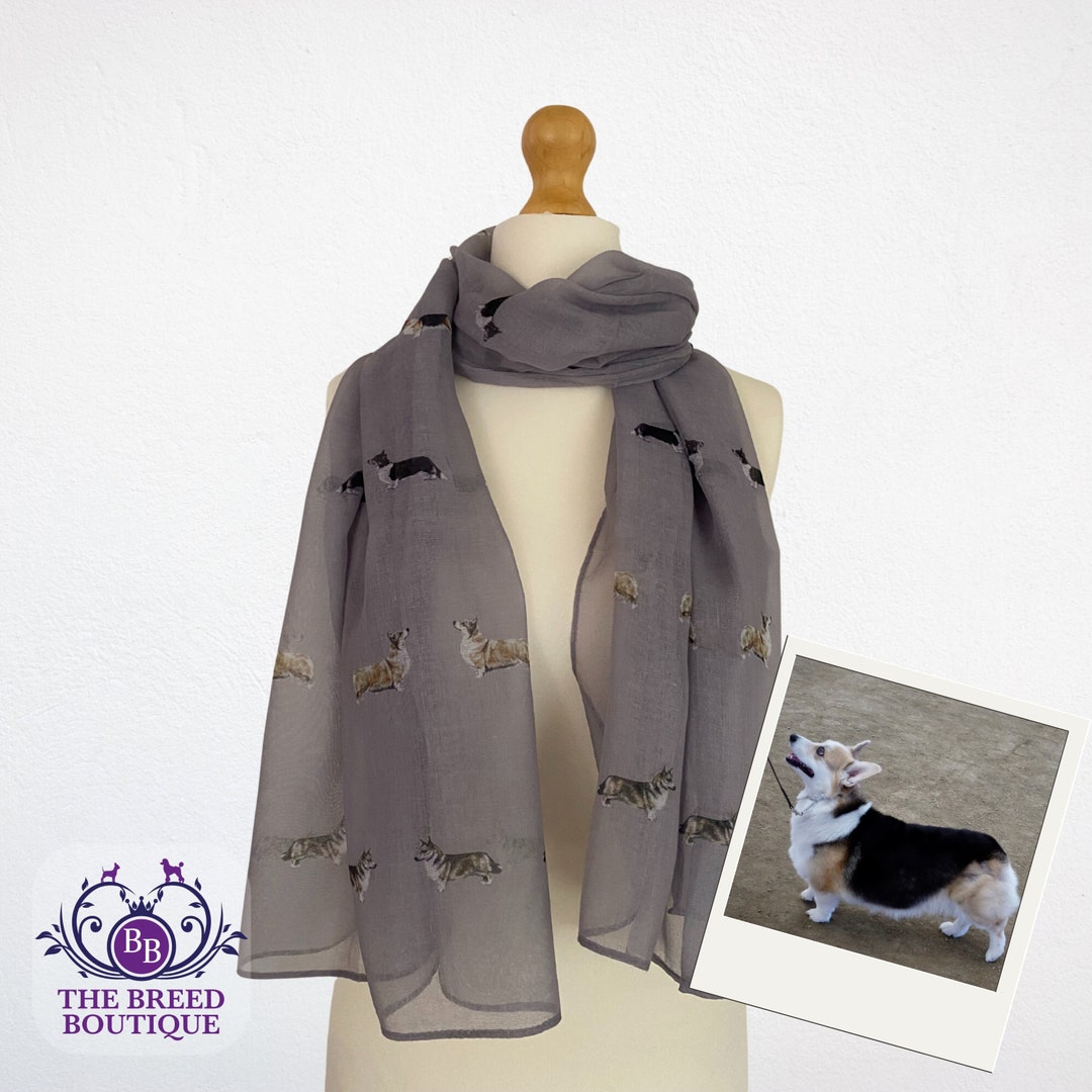 Pembroke Welsh Corgi Scarf Ladies Corgi Dog Print Shawl Pembroke Welsh ...