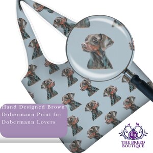 Dobermann Shopping Bag Brown and Rust Red Doberman Tote Bag Foldable ...