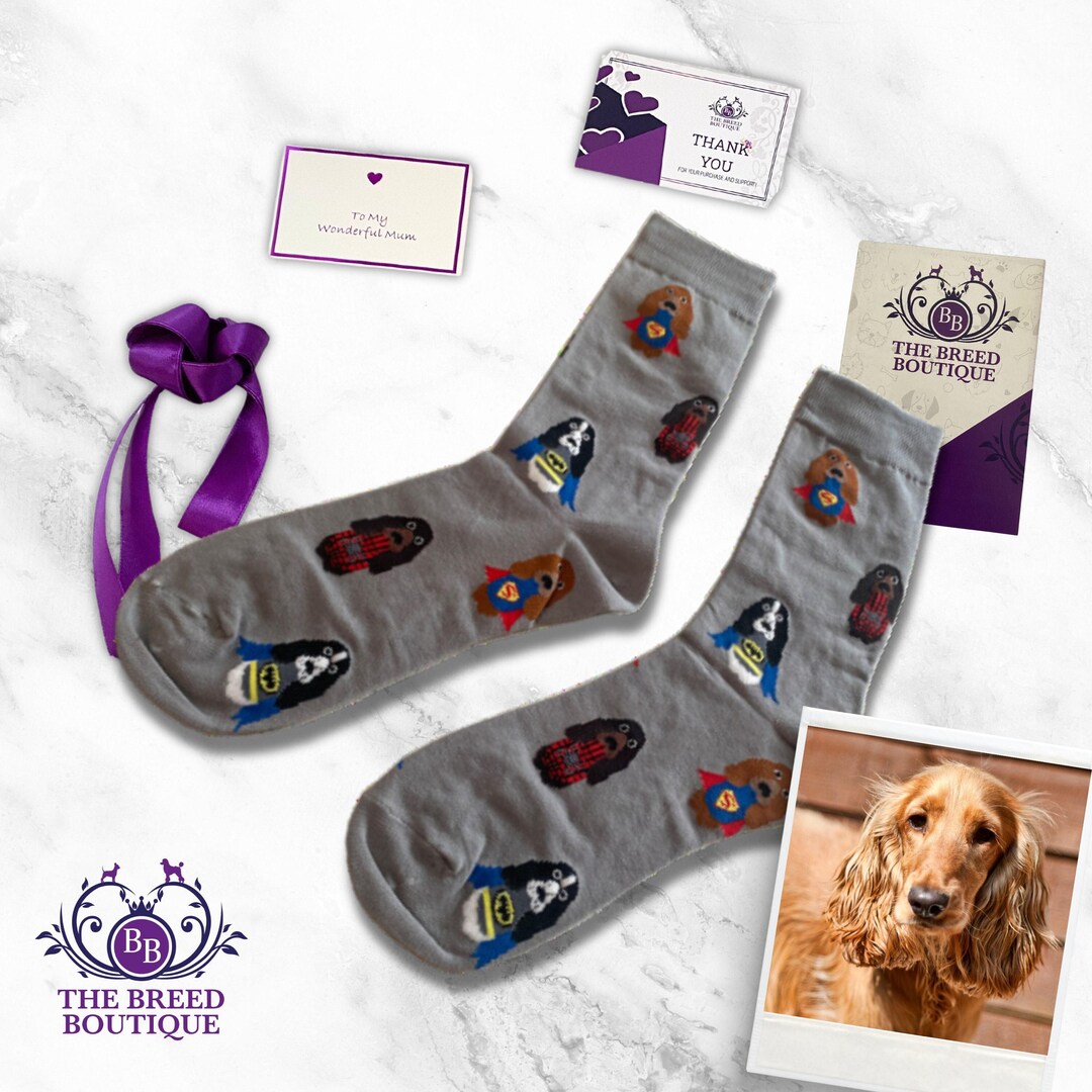 Cocker Spaniel Superhero Socks: Unisex Dog Breed Socks, One Size - Etsy