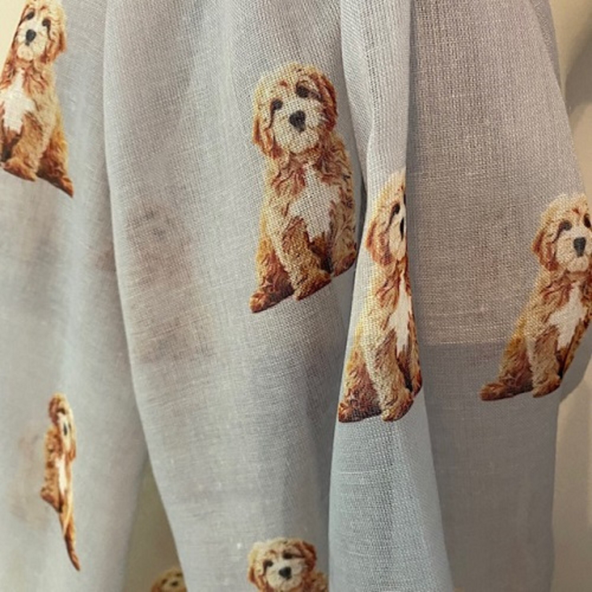 Cockapoo Scarf Dog Print Shawl Wrap Puppy Cockerpoo Cream and - Etsy