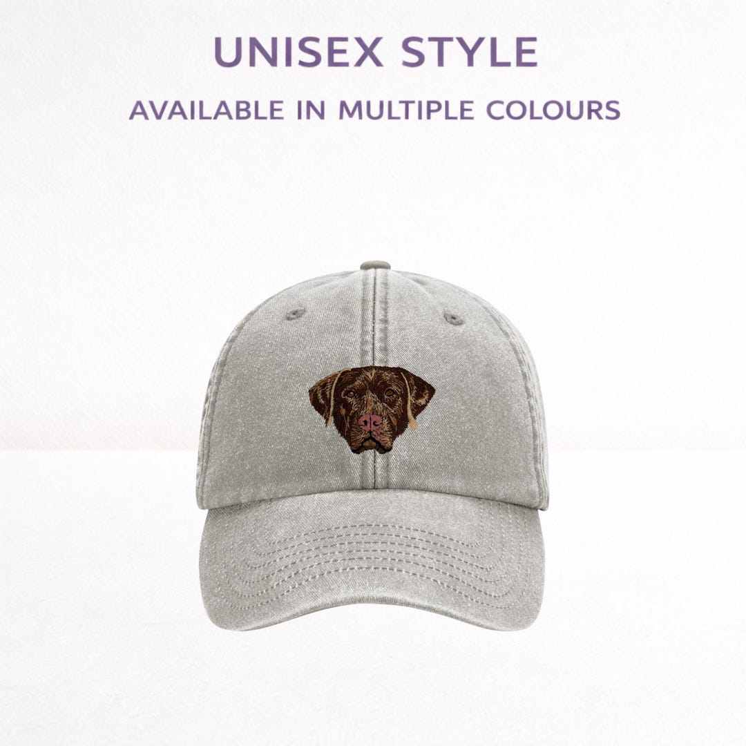 Labrador Chocolate Embroidered Baseball Cap Unisex Dog Lover Hat With ...