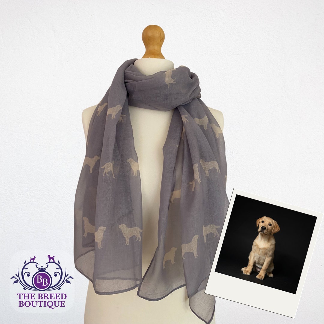 Yellow Labrador Scarf Ladies Golden Lab Dog Print Shawl Labrador ...